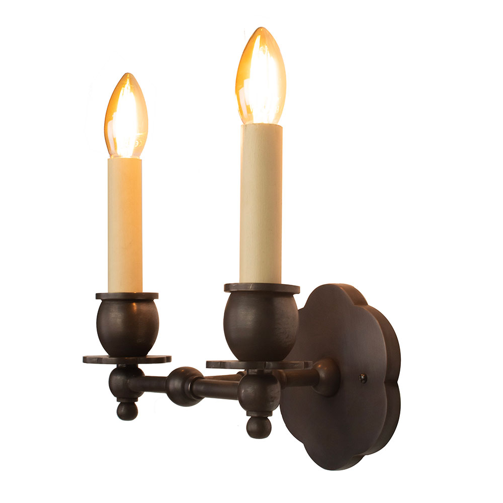 Blossom Brass Wall Light Dark Antique Brass Double