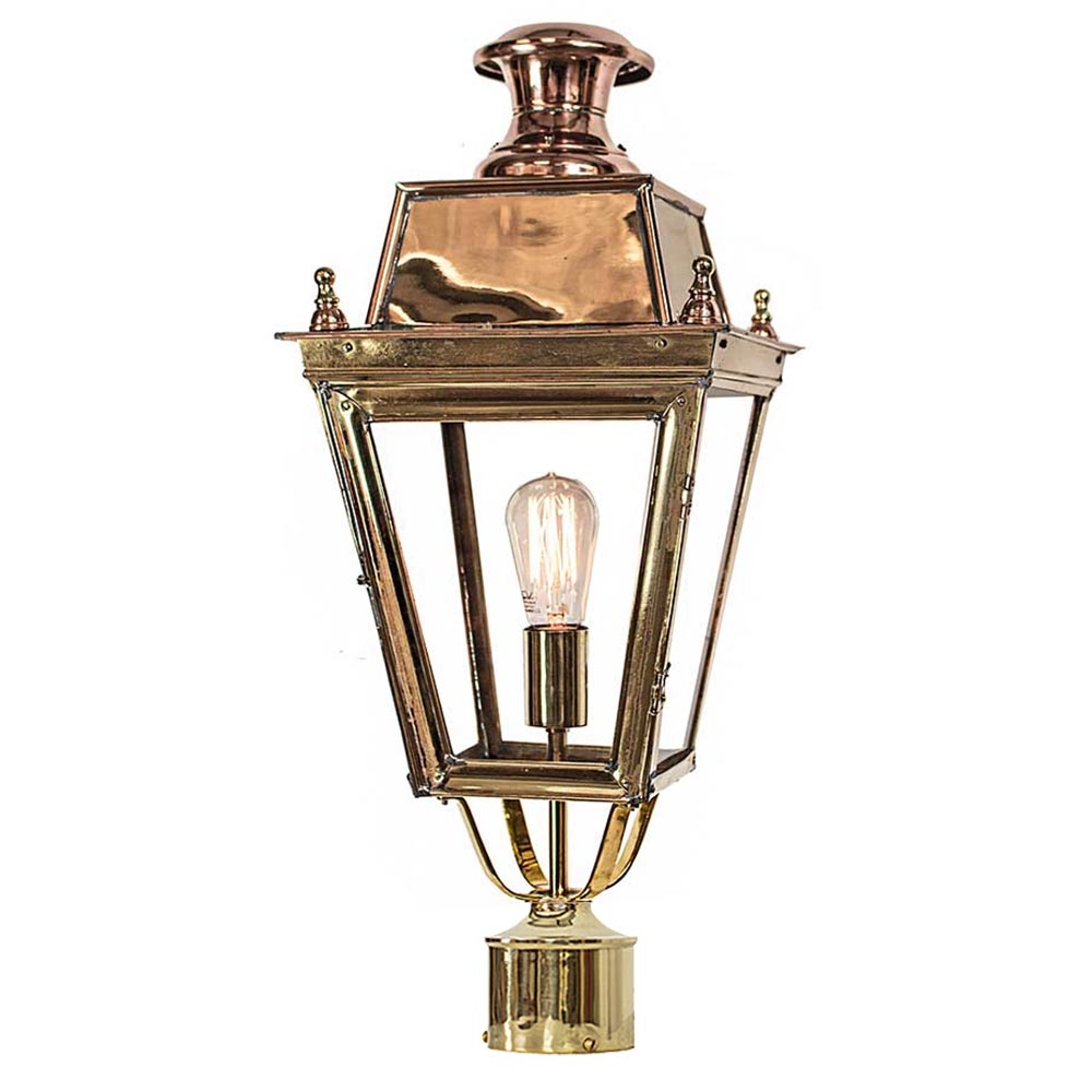 Battledown Post Lantern Head with 1 light Antique Brass